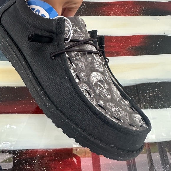 Hey Dude | Shoes | Mens Black Skull Custom Dude Shoes | Poshmark